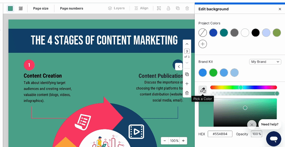 Edit the background color of an accessible design – Venngage Knowledge Base
