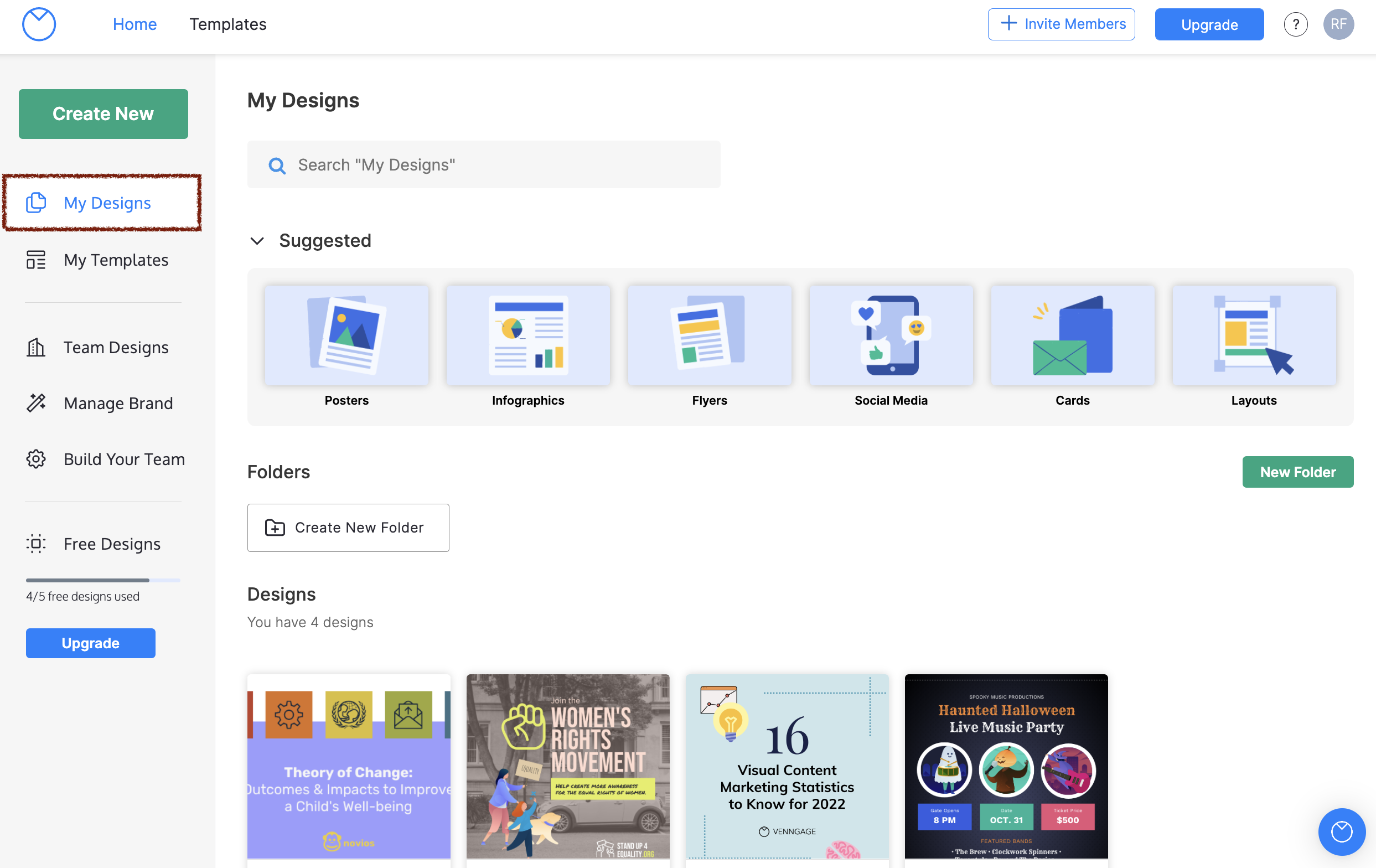 Finding My Designs – Venngage Knowledge Base