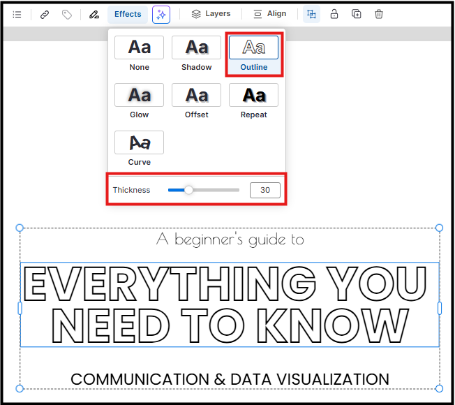 Adding Text Effects – Venngage Knowledge Base