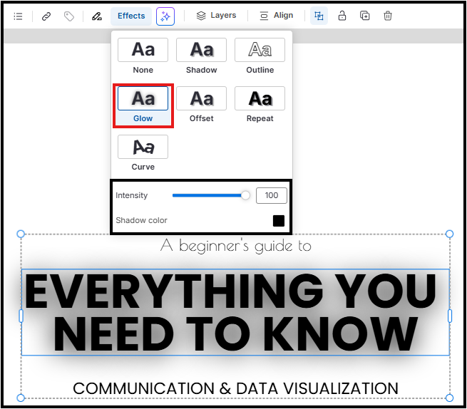 Adding Text Effects – Venngage Knowledge Base