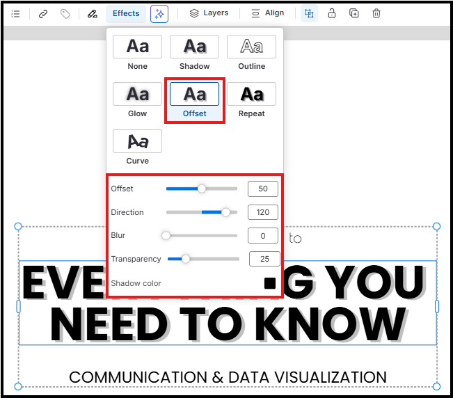 Adding Text Effects – Venngage Knowledge Base
