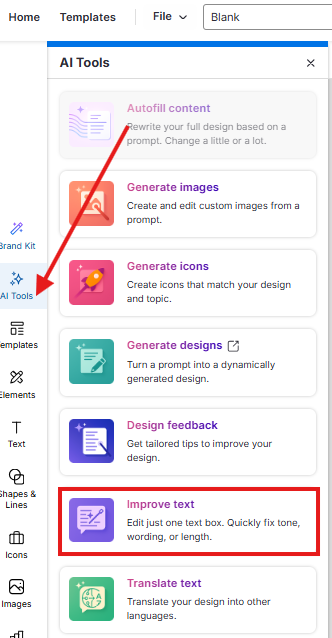 Improve Text with AI – Venngage Knowledge Base