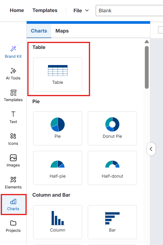 Add a Basic Table to Your Design – Venngage Knowledge Base