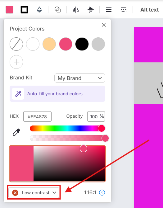 Checking the Color Contrast Ratio – Venngage Knowledge Base