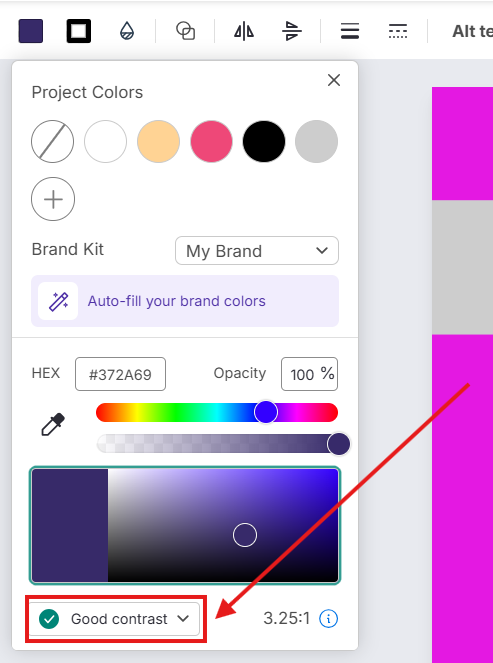 Checking the Color Contrast Ratio – Venngage Knowledge Base