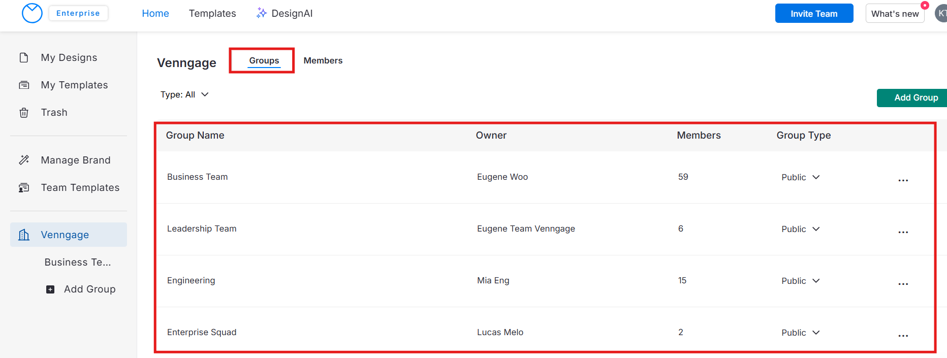 Inviting Members to Your Enterprise Account – Venngage Knowledge Base